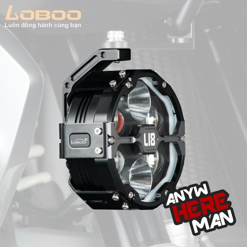 Đèn Loboo L18 trợ sáng cos pha cao cấp cho xe mô tô phân khối lớn ...