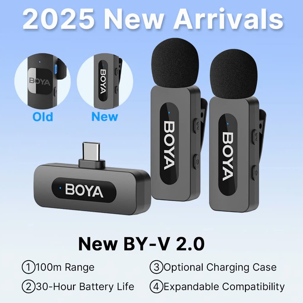 BOYA BY-V1/V10/V2/V20 V2.0 Micro Không Dây Ve Áo Micro Khử Tiếng Ồn Vl
