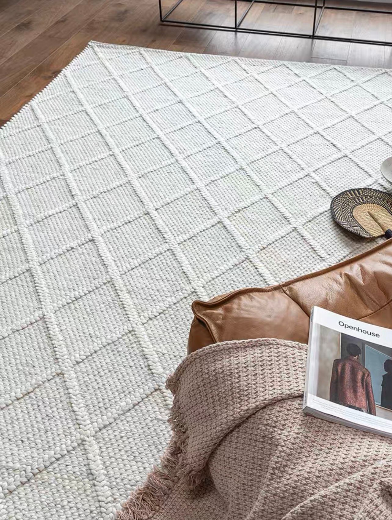 Rhombus Idian wool rug - Light Brown – Studio by Drew