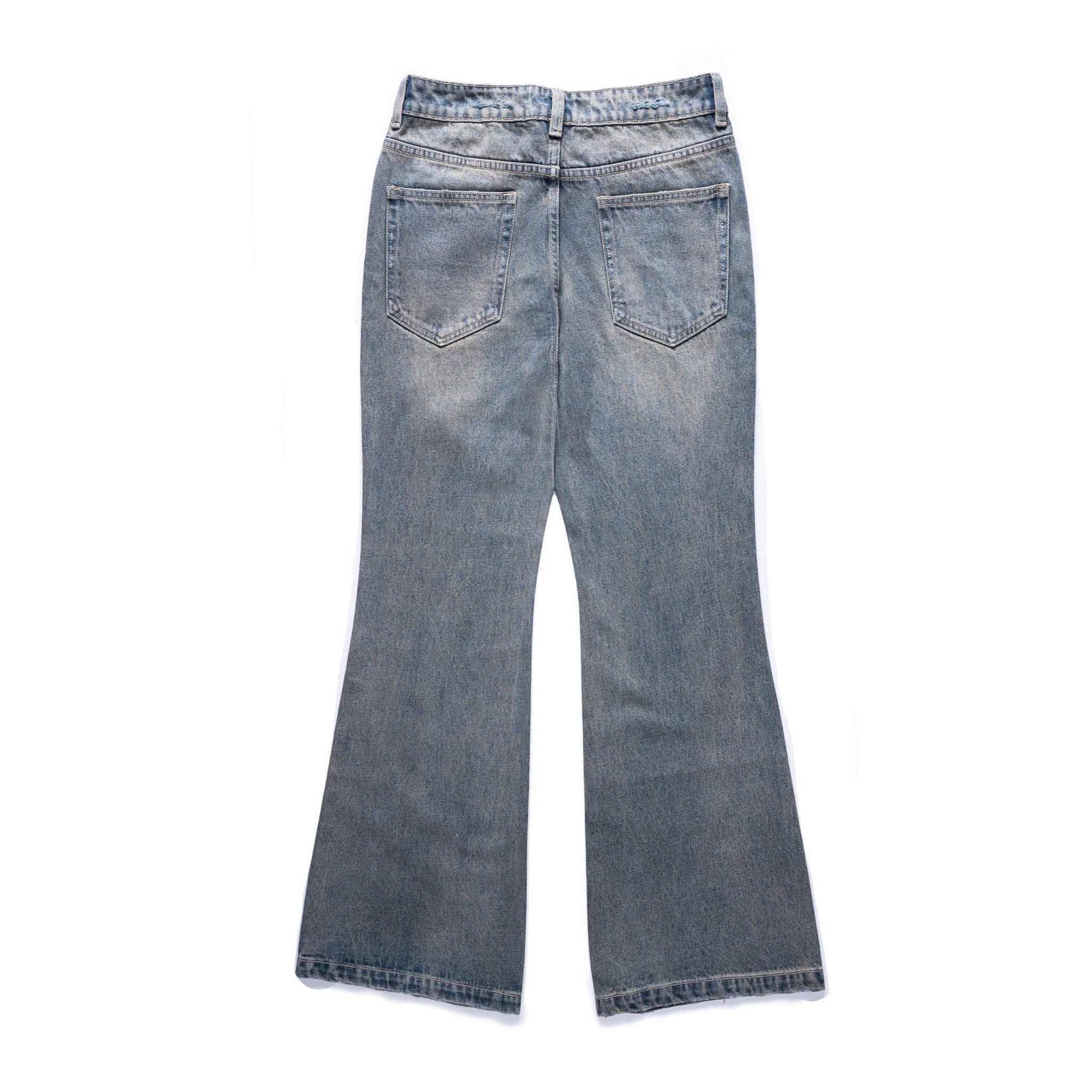 POPPOP FAKE RIPPED BOOTCUT JEANS – Poppophihi