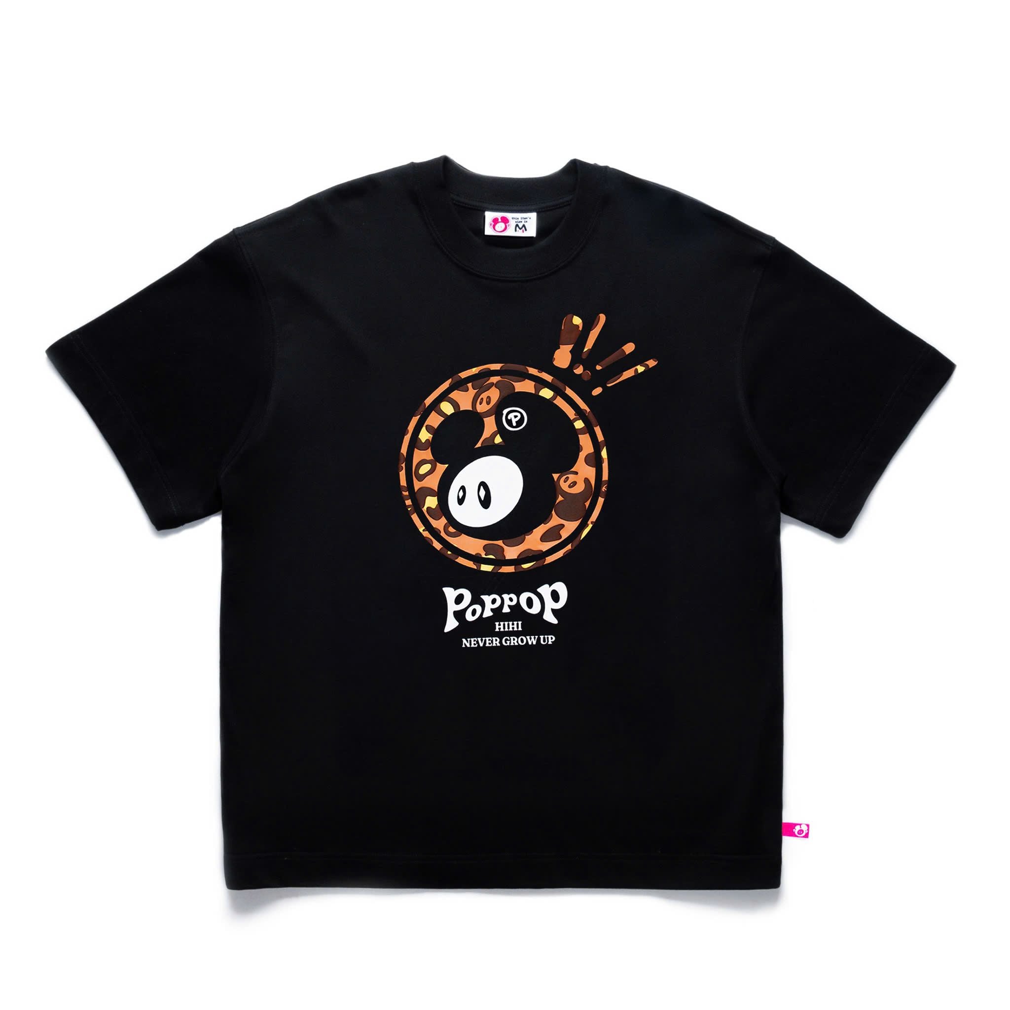 Poppop Mascot PP Leopard Oversize T-Shirt Black/ Brown – Poppophihi