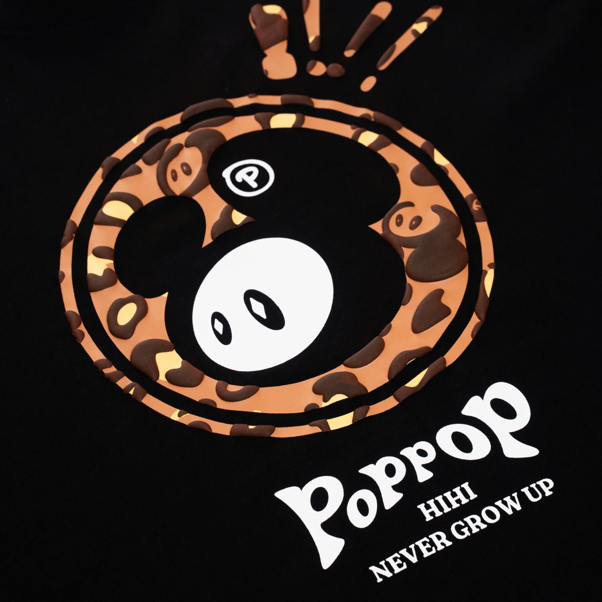 Poppop Mascot PP Leopard Oversize T-Shirt Black/ Brown – Poppophihi