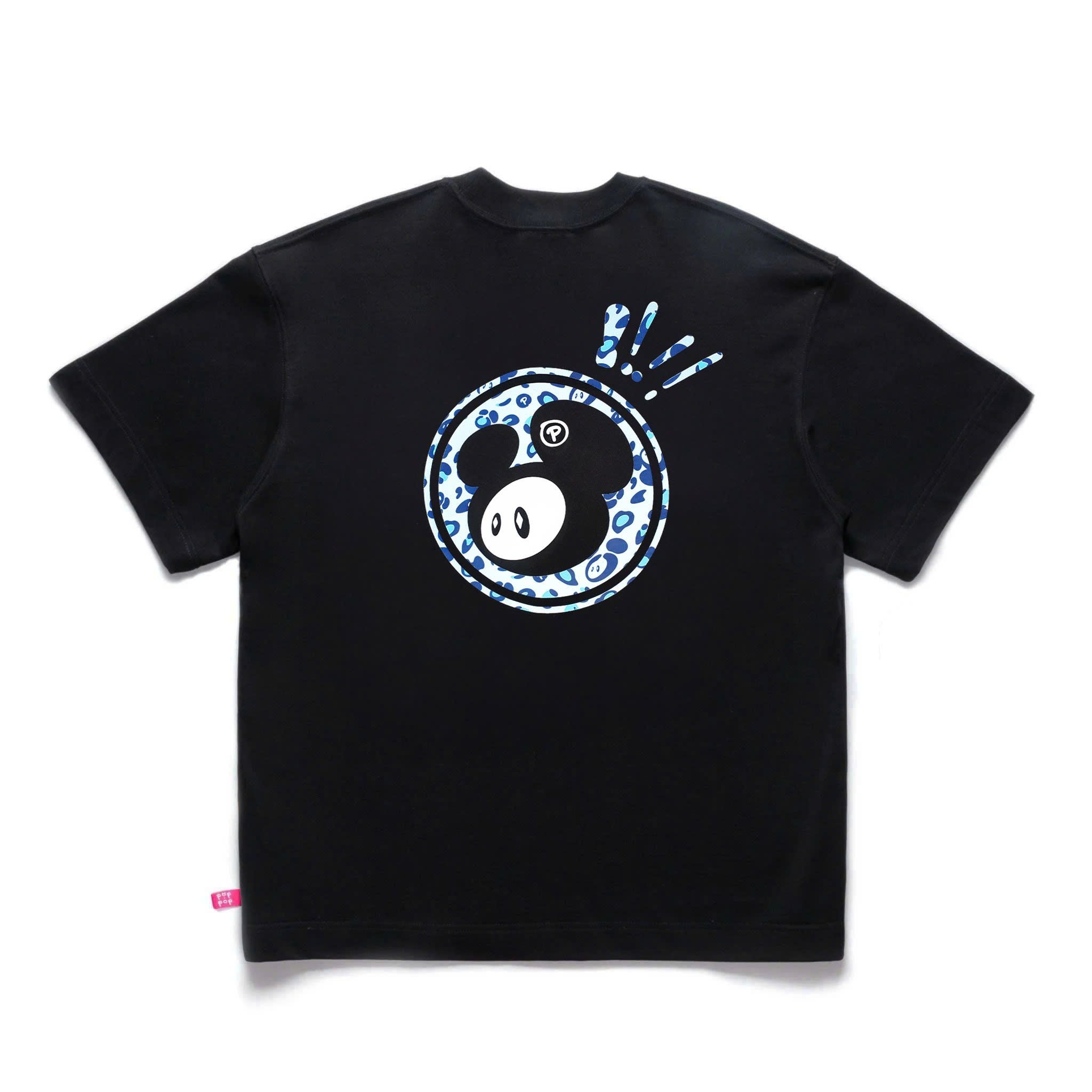 Poppop Mascot PP Leopard Oversize T-Shirt Black/ Blue – Poppophihi