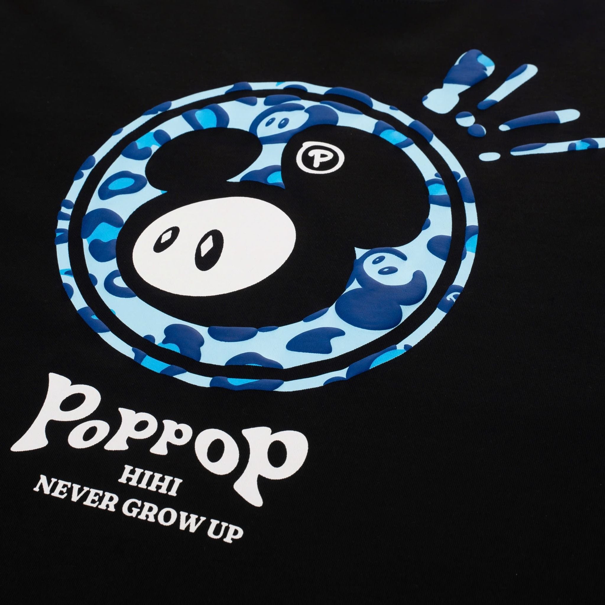 Poppop Mascot PP Leopard Oversize T-Shirt Black/ Blue – Poppophihi