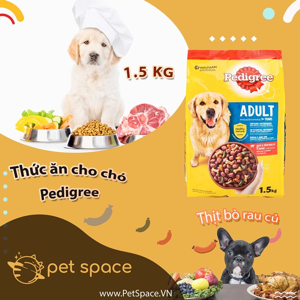 Hạt Pedigree Adult vị bò & rau củ cho chó trưởng thành – Petspace.vn