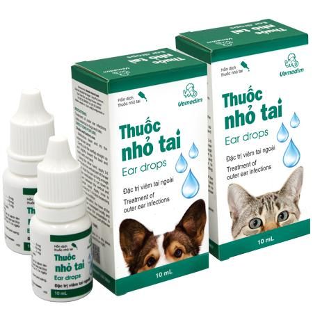 Thuốc nhỏ tai chó mèo VEMEDIM EAR DROPS (Đặc Trị Viêm Tai Chó Mèo 10ml ...