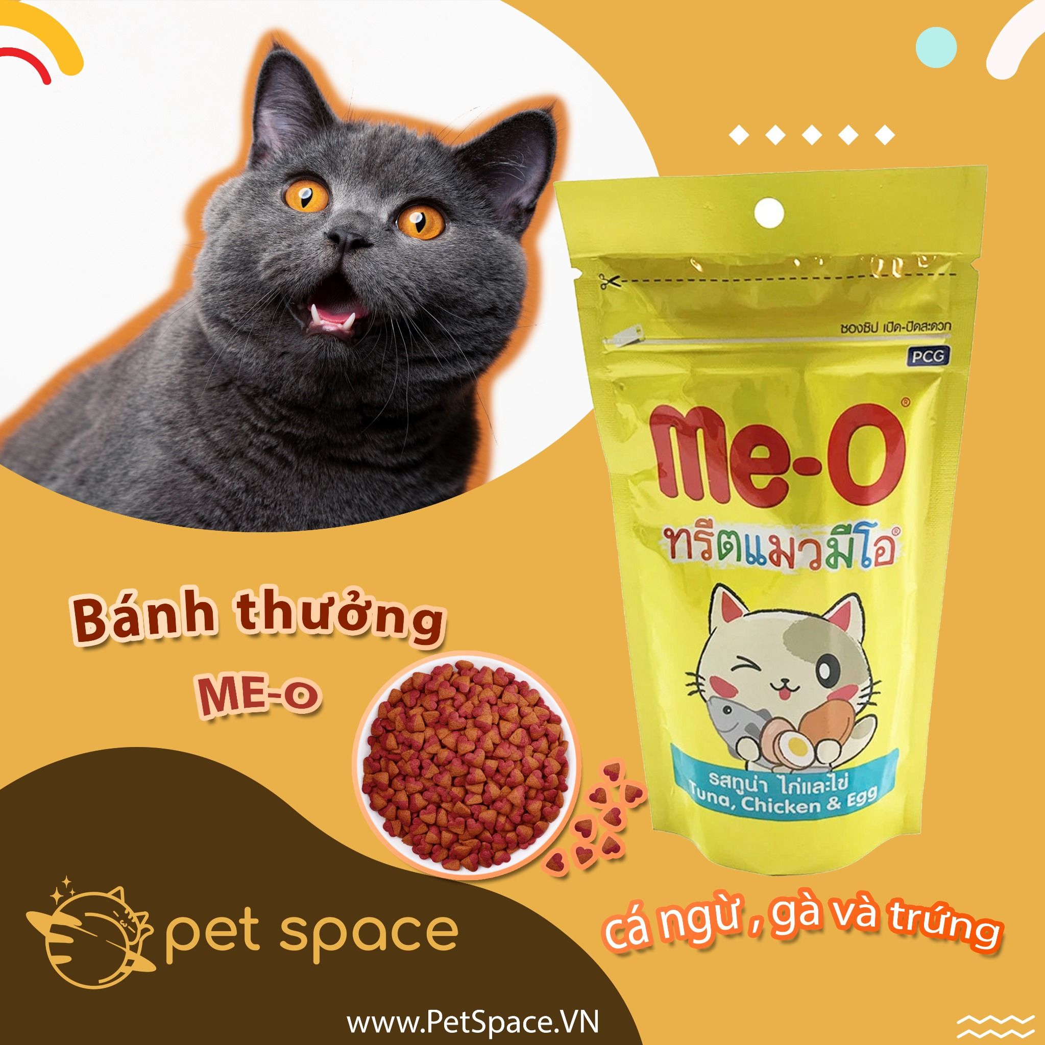 Bánh xương cho mèo Me-O 50G – Petspace.vn