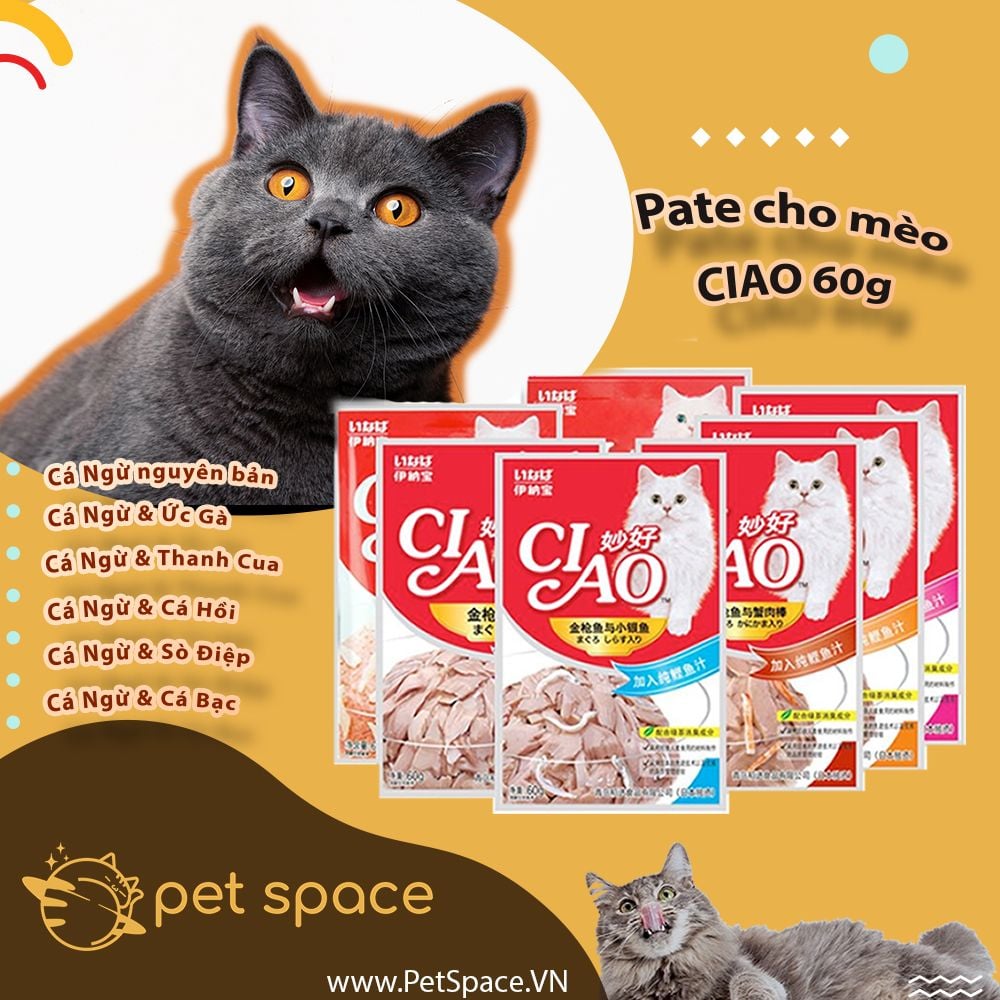 Pate Ciao cho mèo 60g đủ vị – Petspace.vn