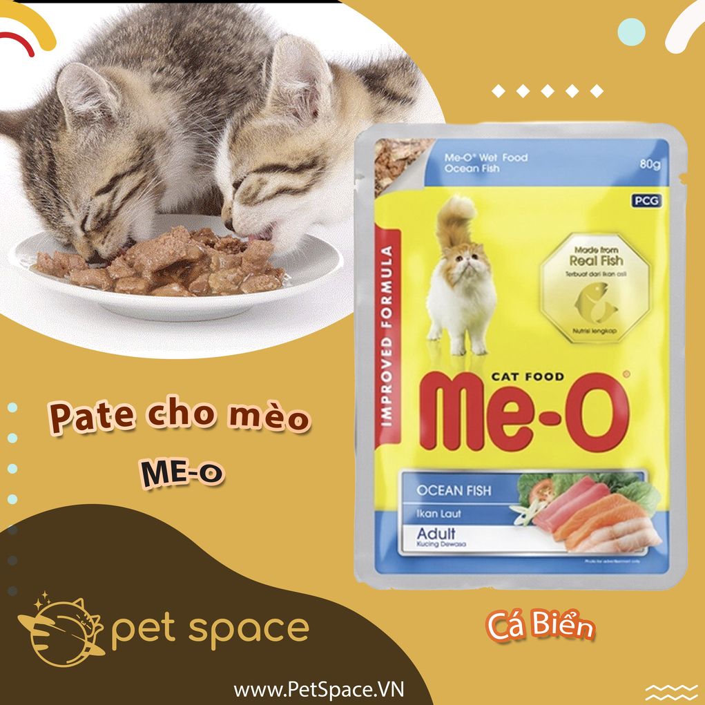 Pate Cho Mèo Me-O 80g cho mèo trưởng thành và mèo con – Petspace.vn