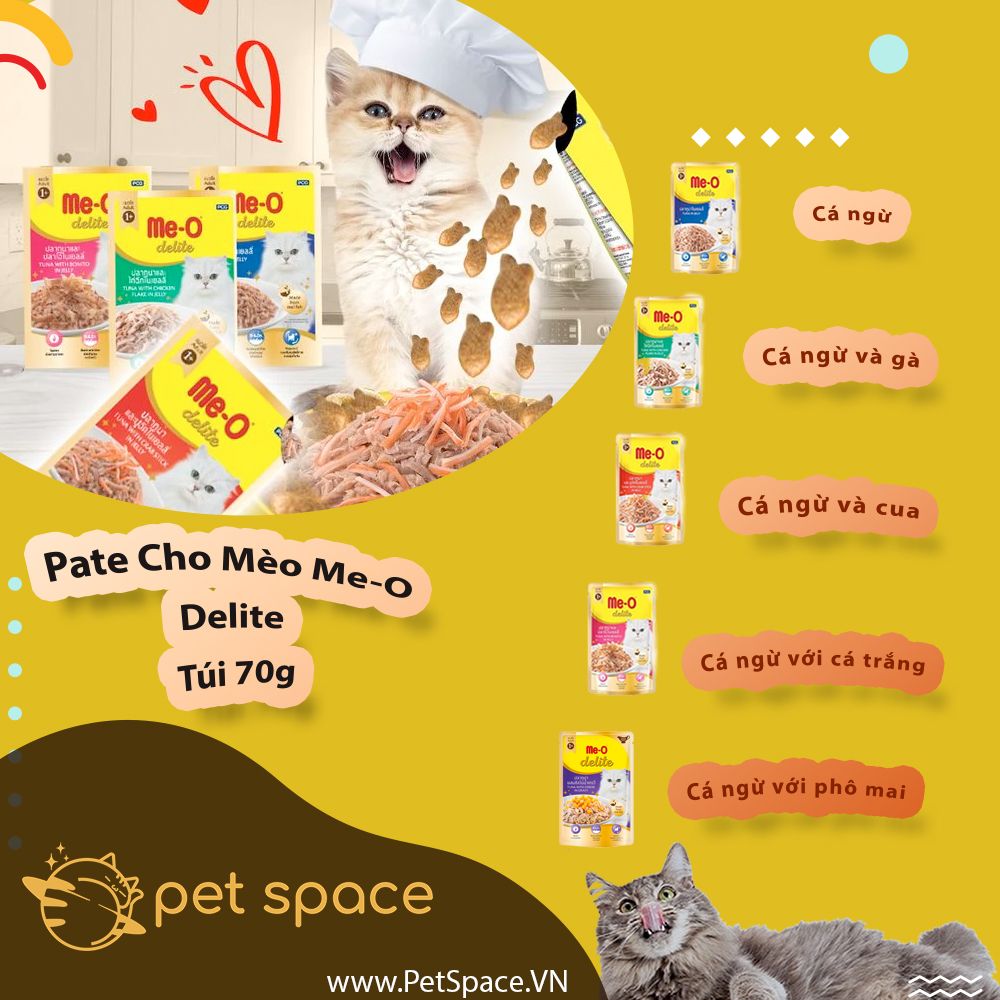 Thức ăn ướt cho mèo Pate Me-o delite - Gói 70g – Petspace.vn
