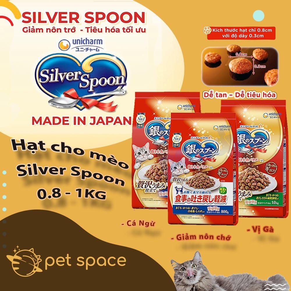 [800G-1KG]Thức Ăn Hạt Cho Mèo SILVER SPOON Cao Cấp Nhật Bản [800G-1KG ...