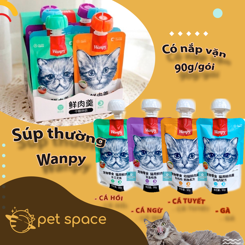 Pate Wanpy [Loại CÓ NẮP VẶN] cho mèo 90g/túi – Petspace.vn