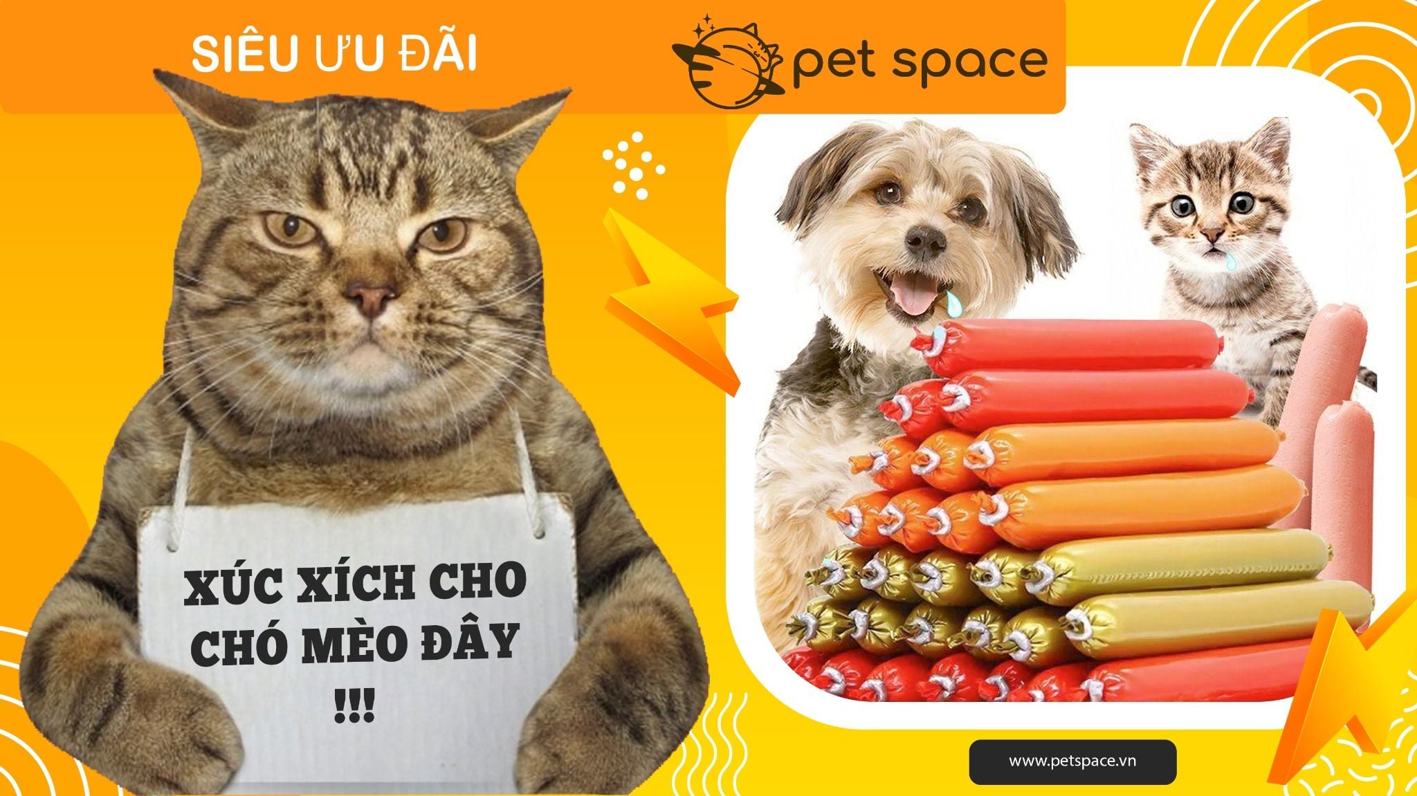 Xúc xích cho chó mèo thanh lẻ 15g vị Gà,Vịt,Bò,Cá,Phô Mai – Petspace.vn
