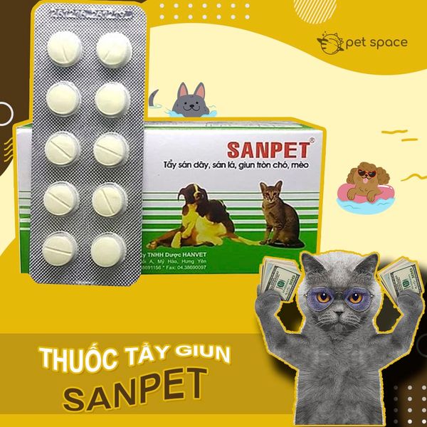 Thuốc tẩy giun cho chó mèo SanPet ( 1 viên lẻ) – Petspace.vn