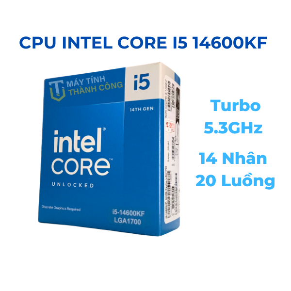 CPU Intel Core i5 14600KF BOX Công ty | Up to 5.3GHz 14 cores 20 threa CPU Intel Core i5 14600KF BOX Công ty | Up to 5.3GHz 14 cores 20 threa