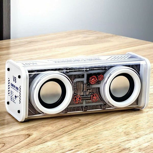 Loa Bluetooth V8 LED RGB Trắng