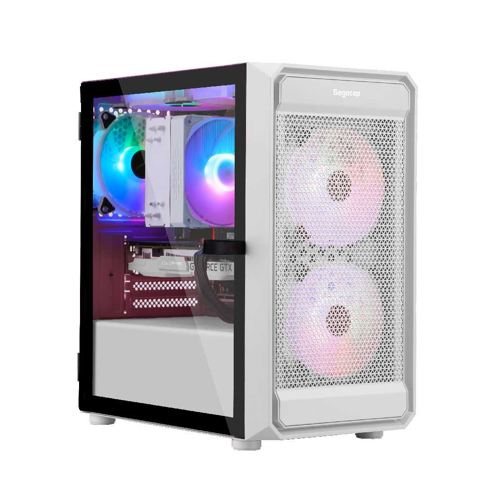Case Segotep Artist 2F M-ATX 2 Fan RGB Trắng