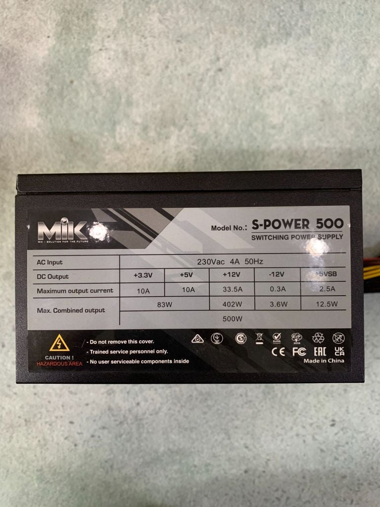 Nguồn Máy Tính PSU MIK S-POWER 500W BH 5|2025