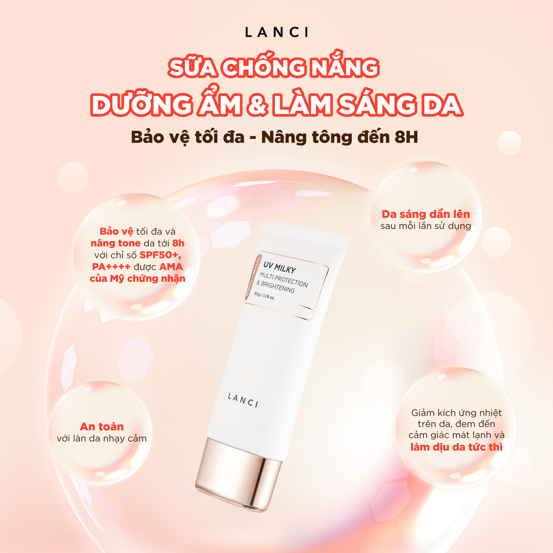 Sữa Chống Nắng Hạ Nhiệt LANCI UV Milky 50g