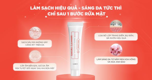 Minisize Sữa Rửa Mặt Dịu Nhẹ LANCI Sakura Cleanser
