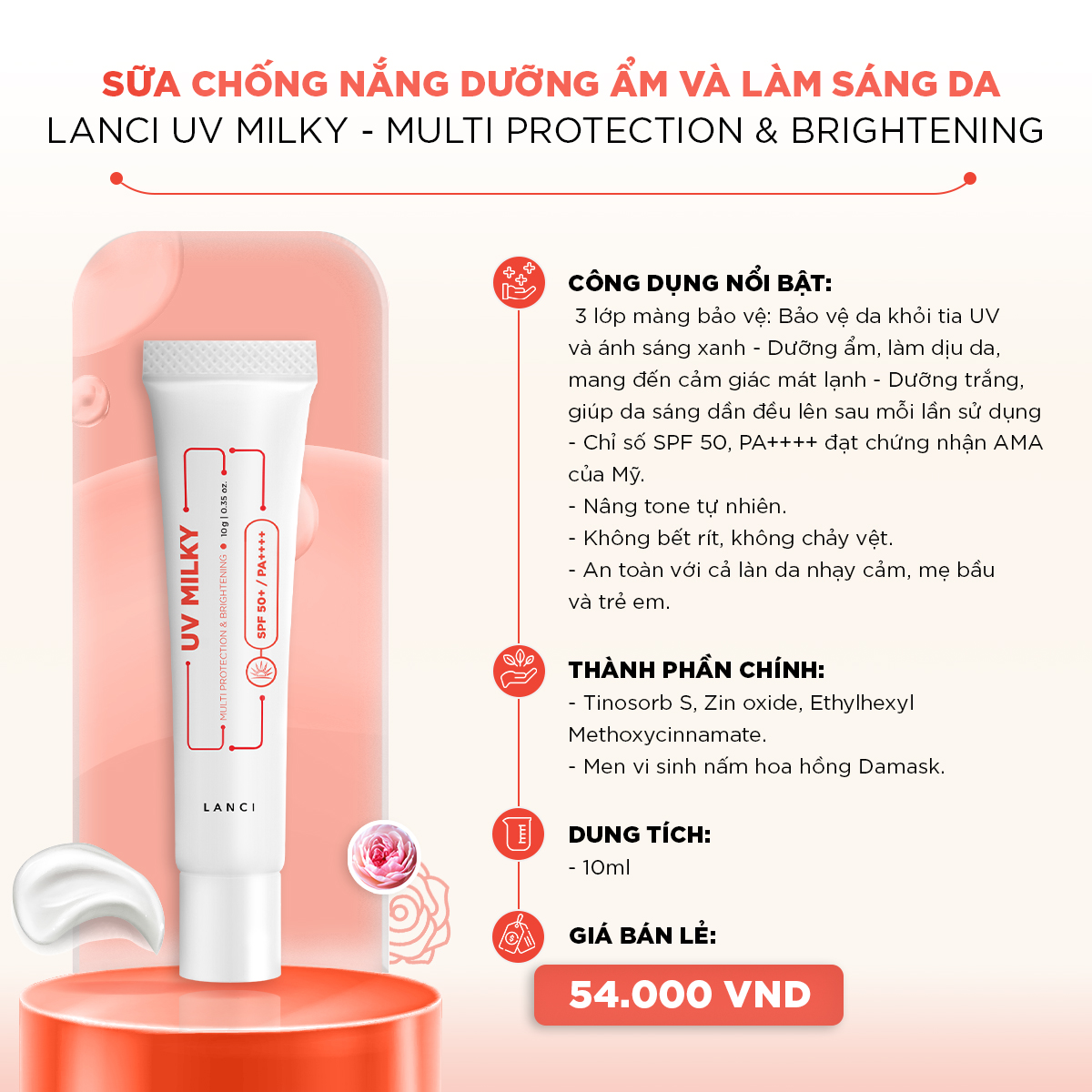 Minisize Sữa Chống Nắng Dưỡng Ẩm LANCI UV Milky