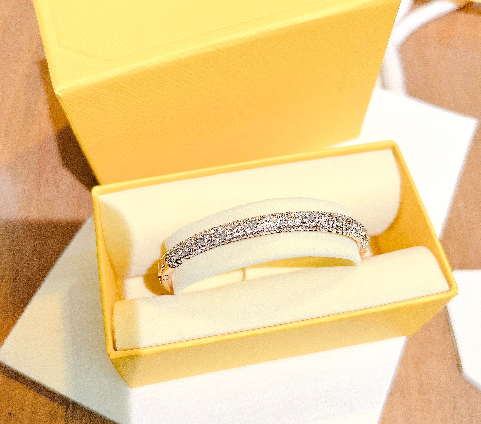 SWAROVSKI Sublima bangle (Snow pavé, White, Rose gold-tone plated) - V ...