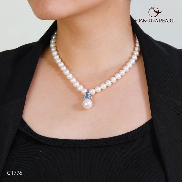 Chuỗi cổ ngọc trai C1776 đính mặt P5479 - Hoàng Gia Pearl