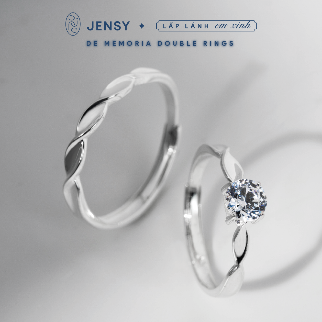 Nhẫn Đôi Bạc S925 NDJ3, Nhẫn Đôi Bạc Nam Nữ Tình Yêu – Jensy.vn