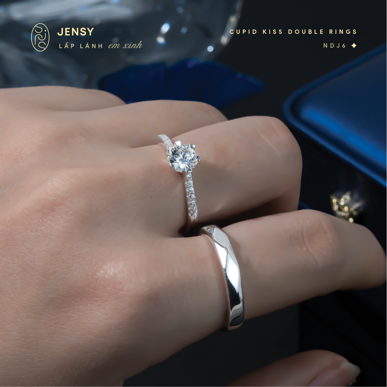 Nhẫn Đôi Bạc S925 Gắn Đá Moissanite NDJ6, Nhẫn Cặp Đôi Bạc Nam Nữ Tìn – Jensy.vn