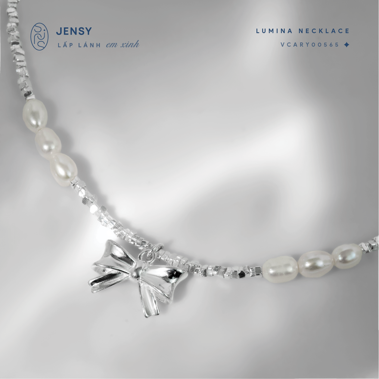Dây Chuyền Bạc Nữ 925 JENSY Hình Nơ Mix Ngọc Trai Siêu Xinh Trend 2024 ...