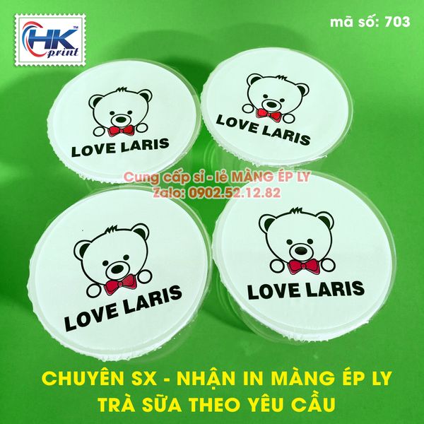 Màng ép ly nhựa trà sữa in sẵn LOVE LARIS HKprint.vn - Xưởng in ly nhựa ...