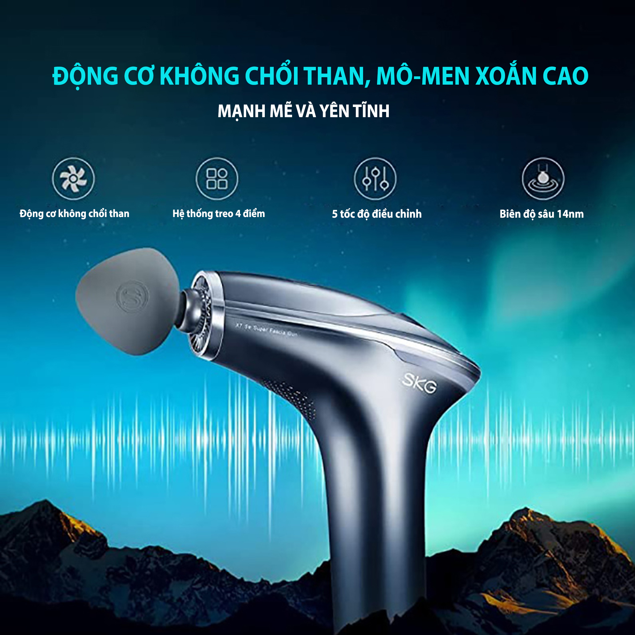 Máy massage Gun SKG X7 KATA - Thiết bị chính hãng CE