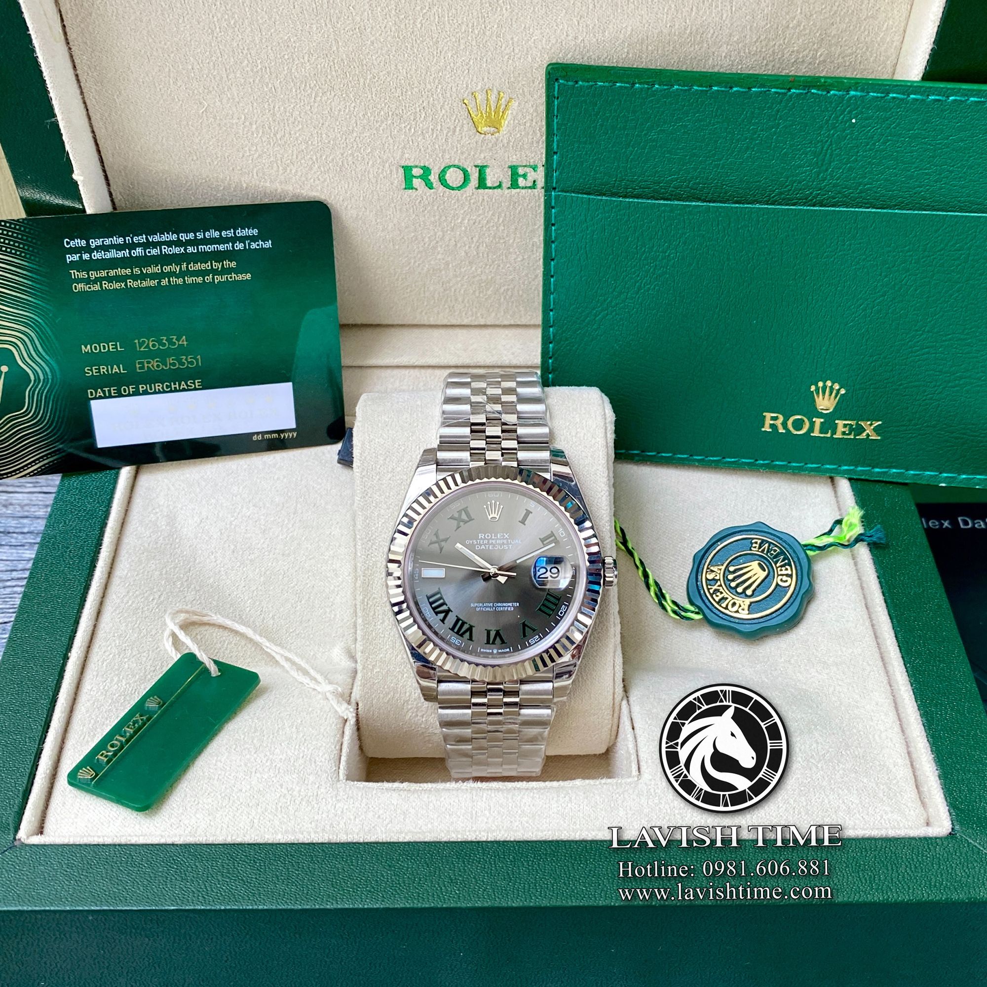 Đồng Hồ Rolex Datejust 41mm 126334-0022 Rep 1:1 Cao Cấp Vỏ Bạc Mặt Xám ...