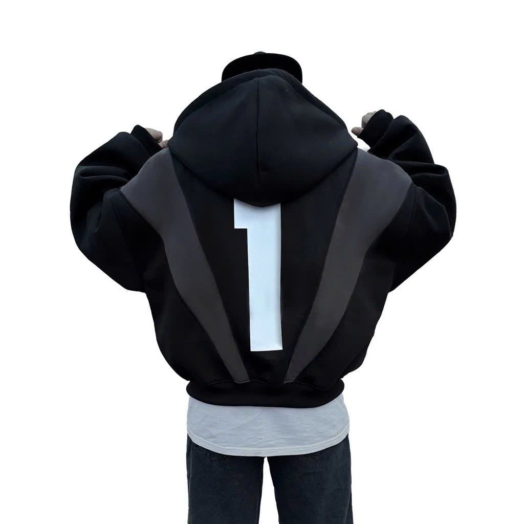 Áo hoodie zip blockcore nỉ 2 da form rộng unisex pandax polime