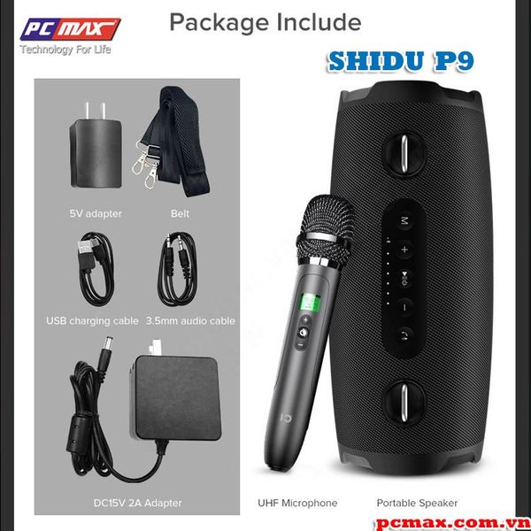Loa di động karaoke 50W Shidu P9 Super bass chông nước - Hàng chính hã ...