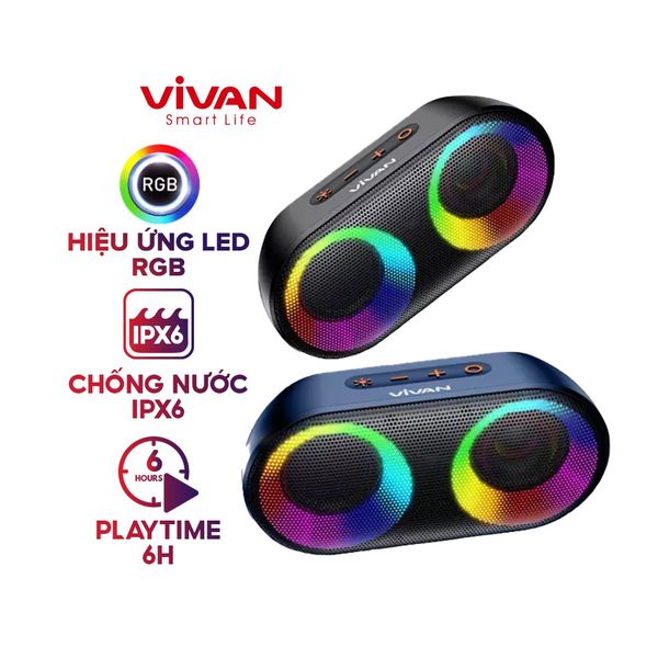 Loa Bluetooth LED RGB VIVAN VS16 - 6H Sử dụng – Công ty Vĩnh Hoàng