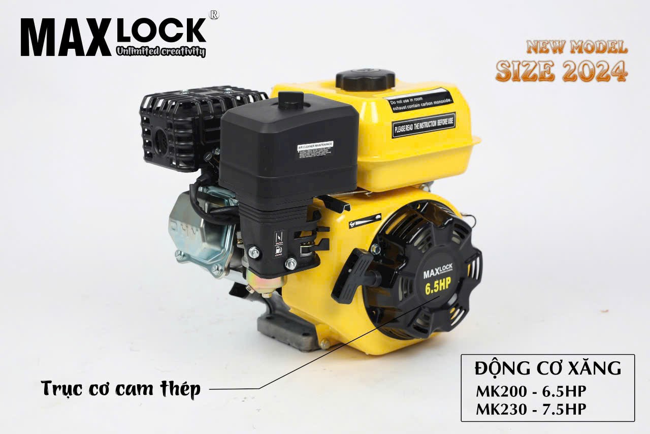 Máy nổ chạy xăng Maxlock MK200 6.5HP – Vinmax- maymocviet.vn