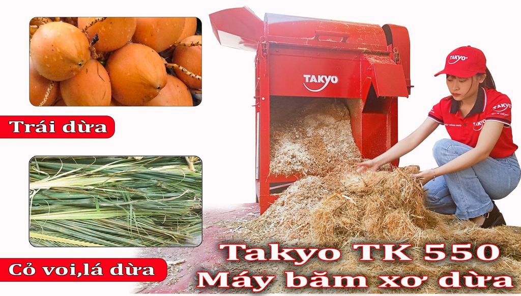 Máy băm nghiền xơ dừa đa năng Takyo TK550 – Vinmax- maymocviet.vn