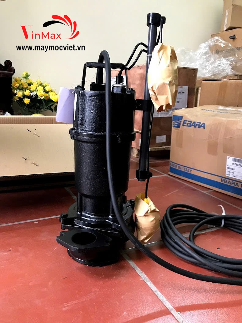 Máy bơm chìm hút nước thải thân gang không phao Ebara 65 DVS 51.5 2HP – Vinmax- maymocviet.vn