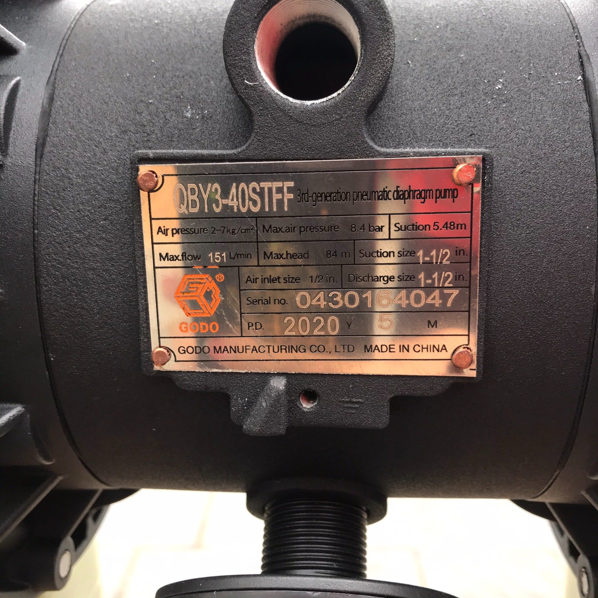 Bơm màng khí nén QBY3-40STFF – Vinmax- maymocviet.vn