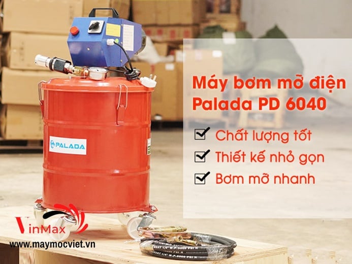 Máy bơm mỡ bằng điện Palada PD6040 – Vinmax- maymocviet.vn