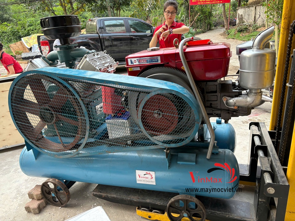 Máy nén khí Khaison diesel 2V-4.0/5 đầu nổ D30 – Vinmax- maymocviet.vn