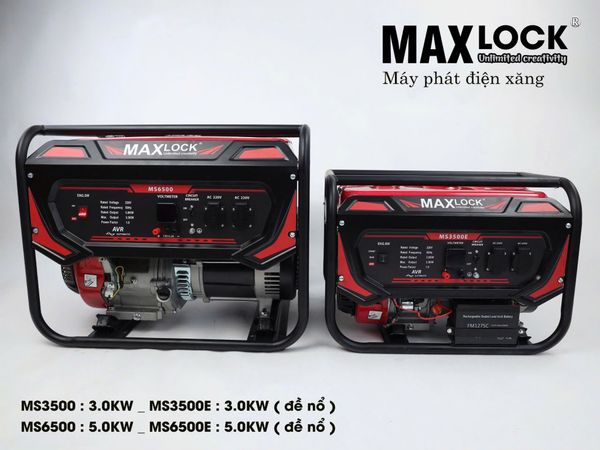 Máy Phát Điện Chạy Xăng 5Kw Maxlock MS6500E – Vinmax- maymocviet.vn