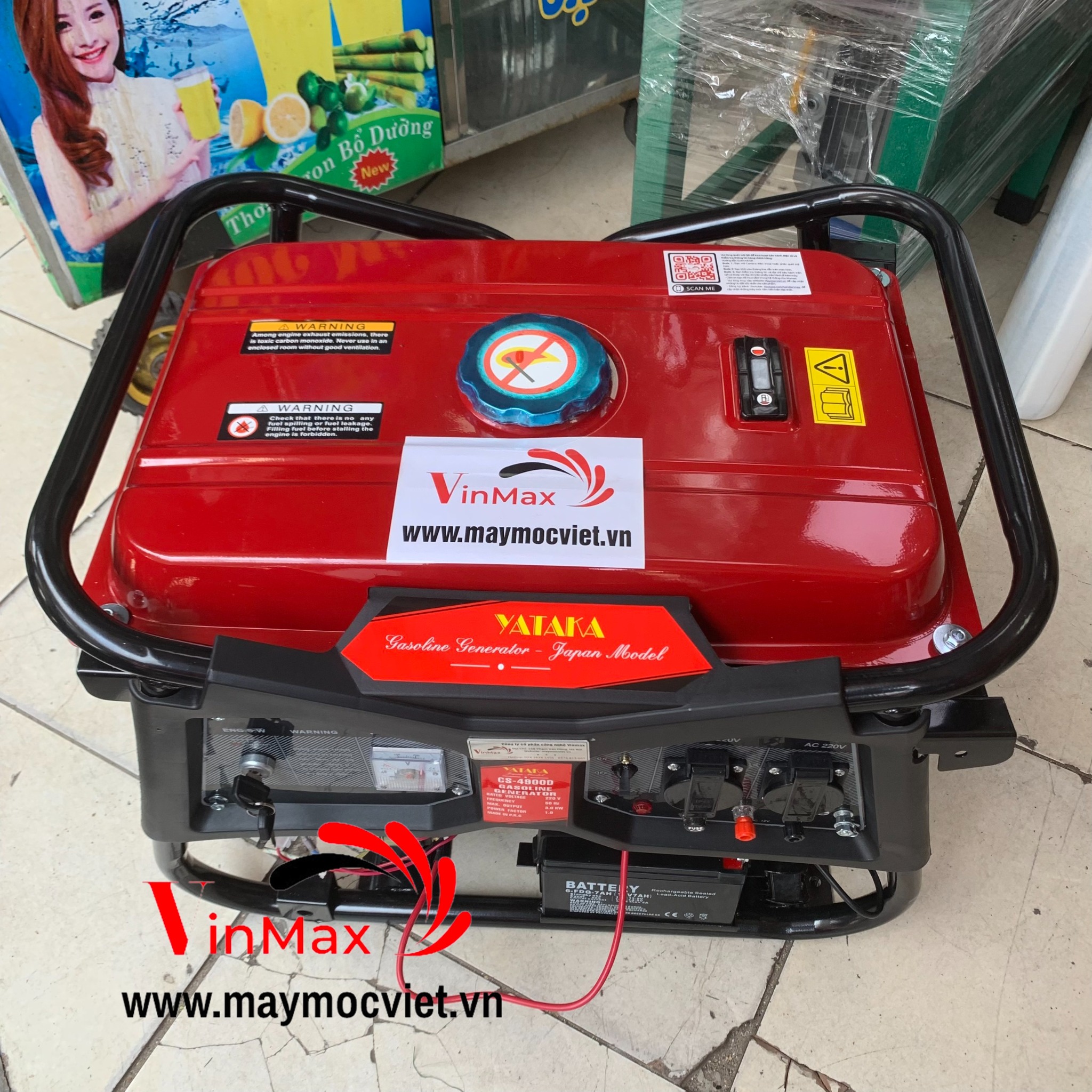 Máy phát điện xăng Yataka CS4900D đề nổ – Vinmax- maymocviet.vn
