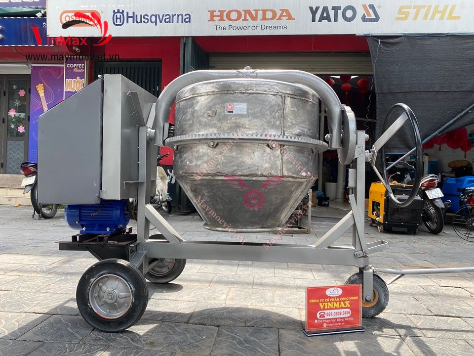 Máy trộn bê tông, máy trộn nguyên liệu inox 304 Vinmax VIN350 – Vinmax- maymocviet.vn
