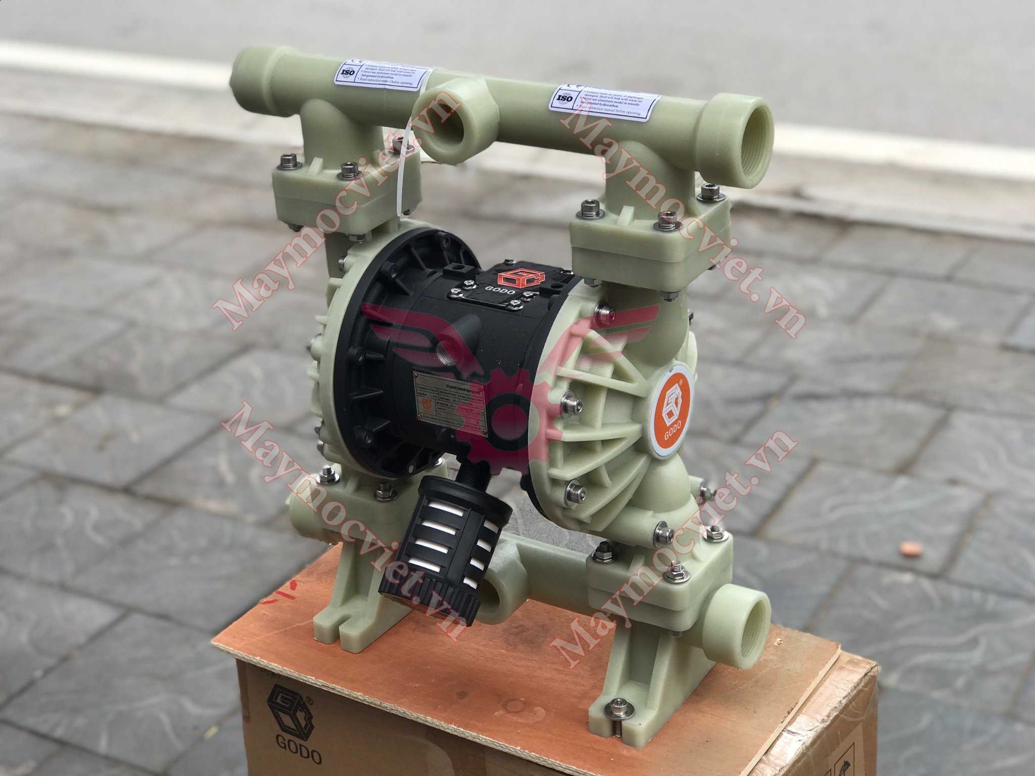 Bơm Màng Khí Nén GODO QBY3-100 NHỰA PP – Vinmax- maymocviet.vn