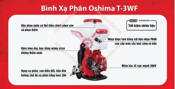 Máy phun thuốc khử trùng OSHIMA T-3WF (Thái Lan) – Vinmax- maymocviet.vn
