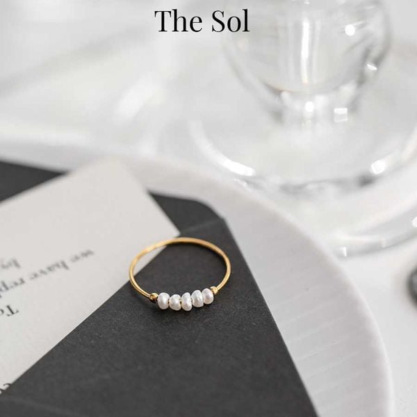 Nhẫn Titan Freshwater Pearls – The Sol