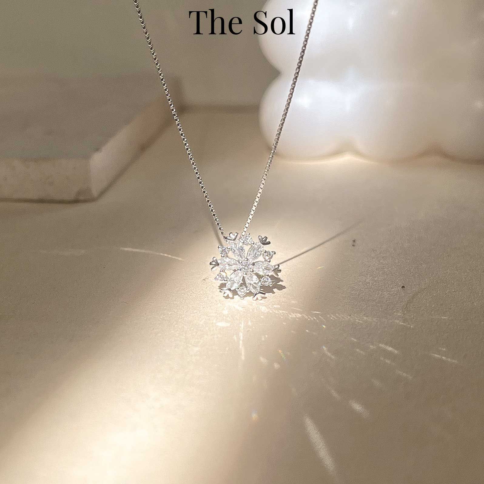 Dây Chuyền Bạc Dia Snow Flower – The Sol