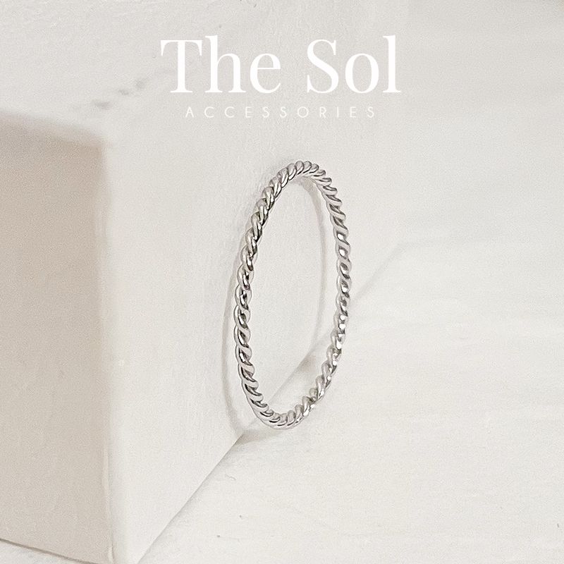 Nhẫn Titan Silver Rope – The Sol